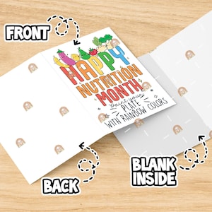 Nutrition Month Card Printable, School Nutrition Month Décor, Nutrition ...