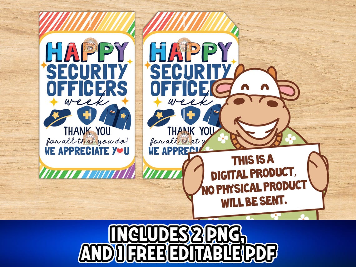 Security Officers Week Tags Printable, Security Officers Appreciation ...