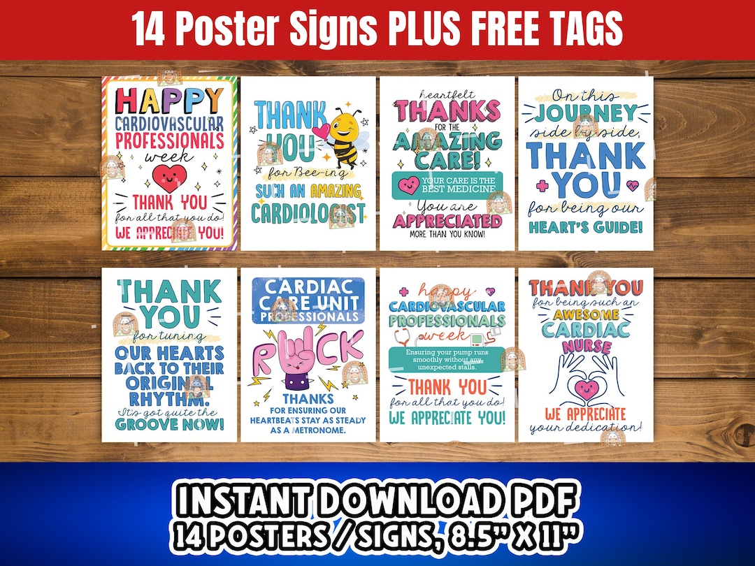 Cardiovascular Professionals Week Signs Printable, Cardiovascular Week ...