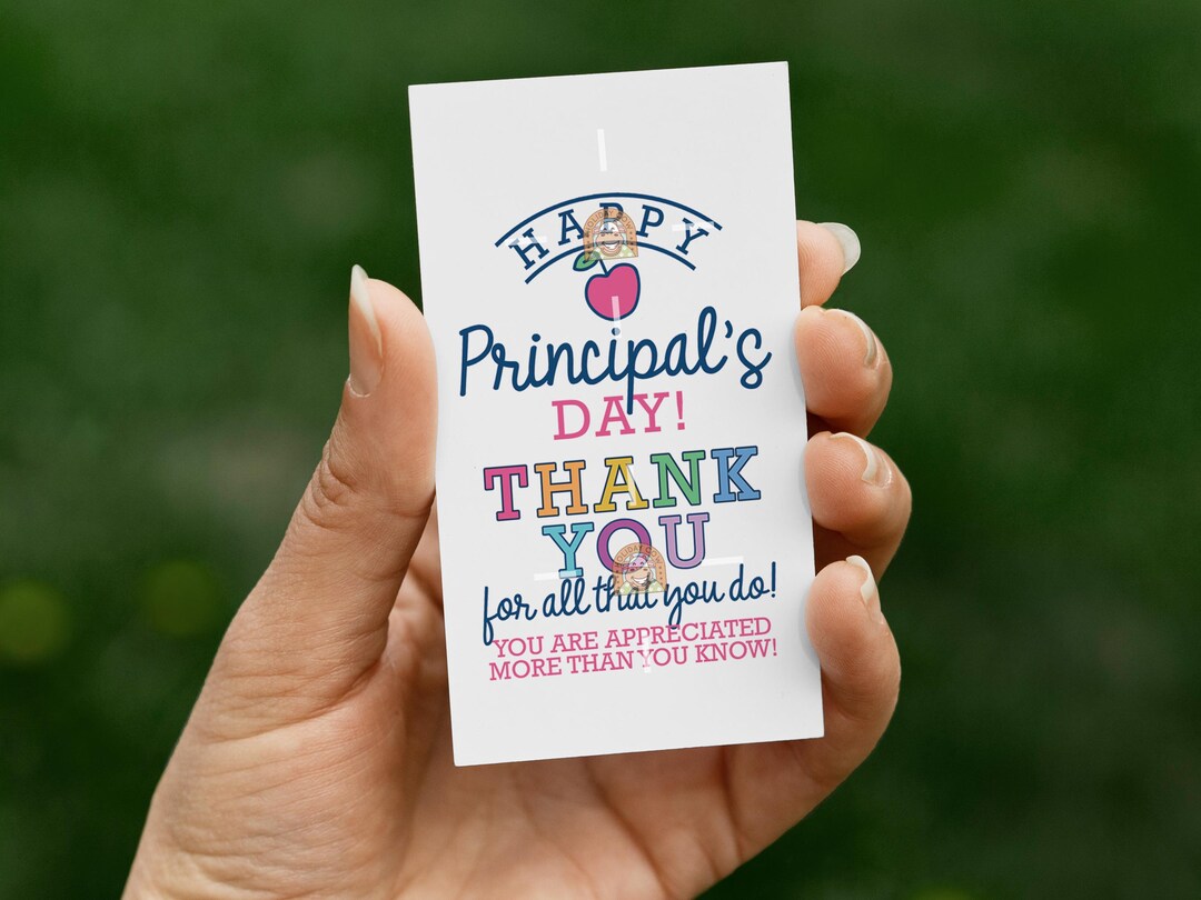 Principal Appreciation Day Gift Tag Printable, School Principal Gift ...