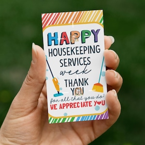 Housekeeping Week Card Printable, Housekeeping Appreciation Week Gift ...