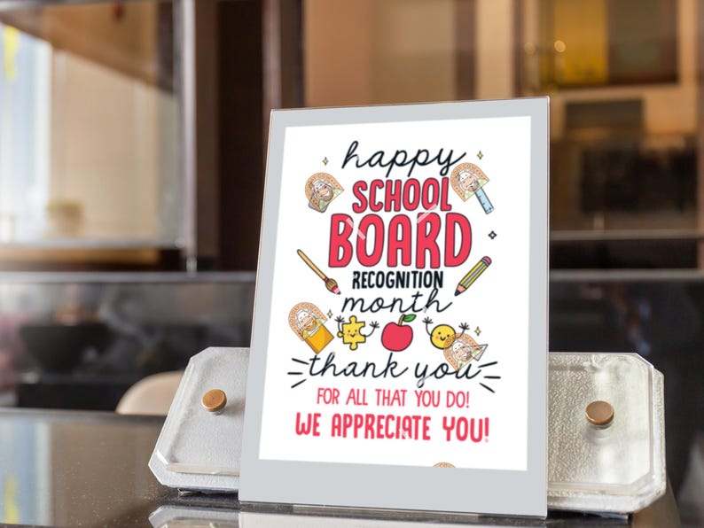 School Board Recognition Month Card Printable, School Board Thank You ...
