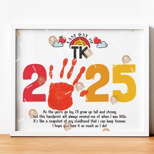 Last Day of TK Handprint Art Printable, TK End of School Handprint ...