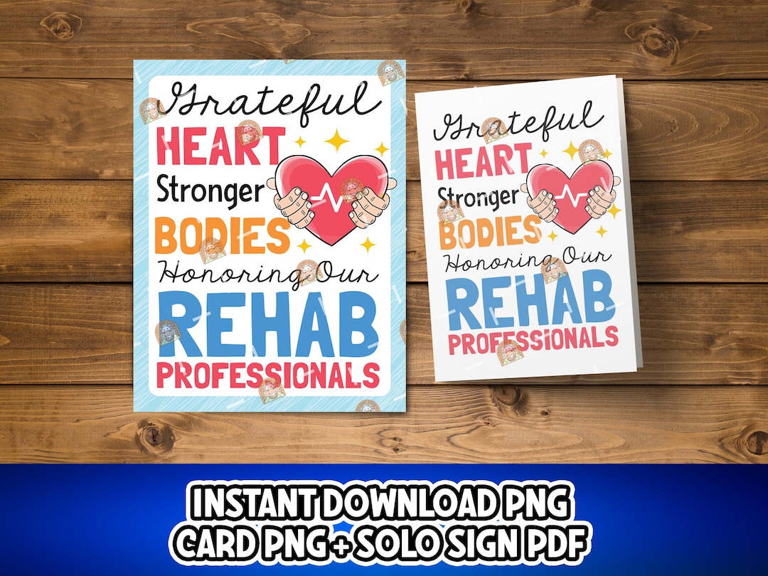 National Rehabilitation Week Card Printable, Happy Rehab Week Sign ...