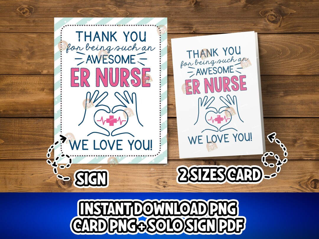 ER Nurse Gift for ER Nurses Week Gift Printable, Thank You ER Nurse ...