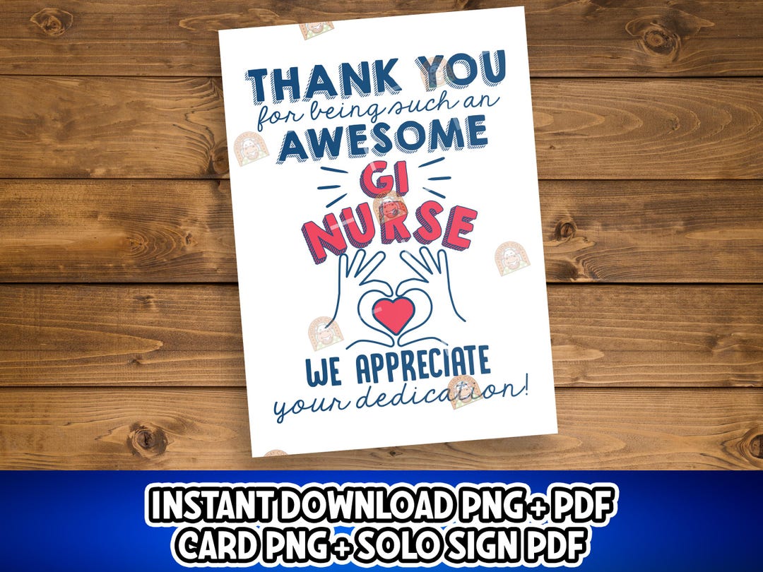 GI Nurse Gift, GI Nurses and Associates Week Card Printable, Gi Nurses ...
