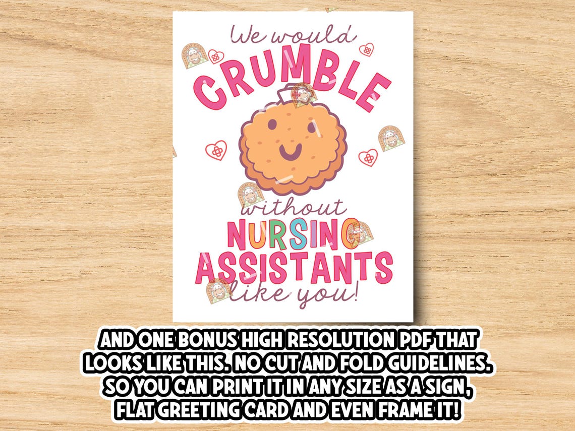 Nursing Assistant Gift, Printable CNA Week Gift, Thank You Nursing ...