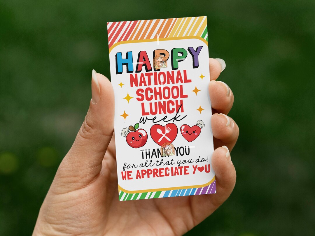 School Lunch Week Tags Printable,national School Lunch Week Gift Tag ...