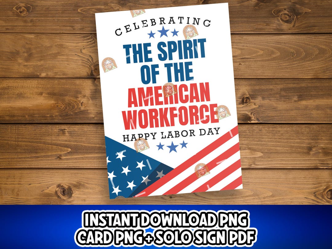 Labor Day Card Printable, Happy Labor Day Sign, Labor Day Gift ...