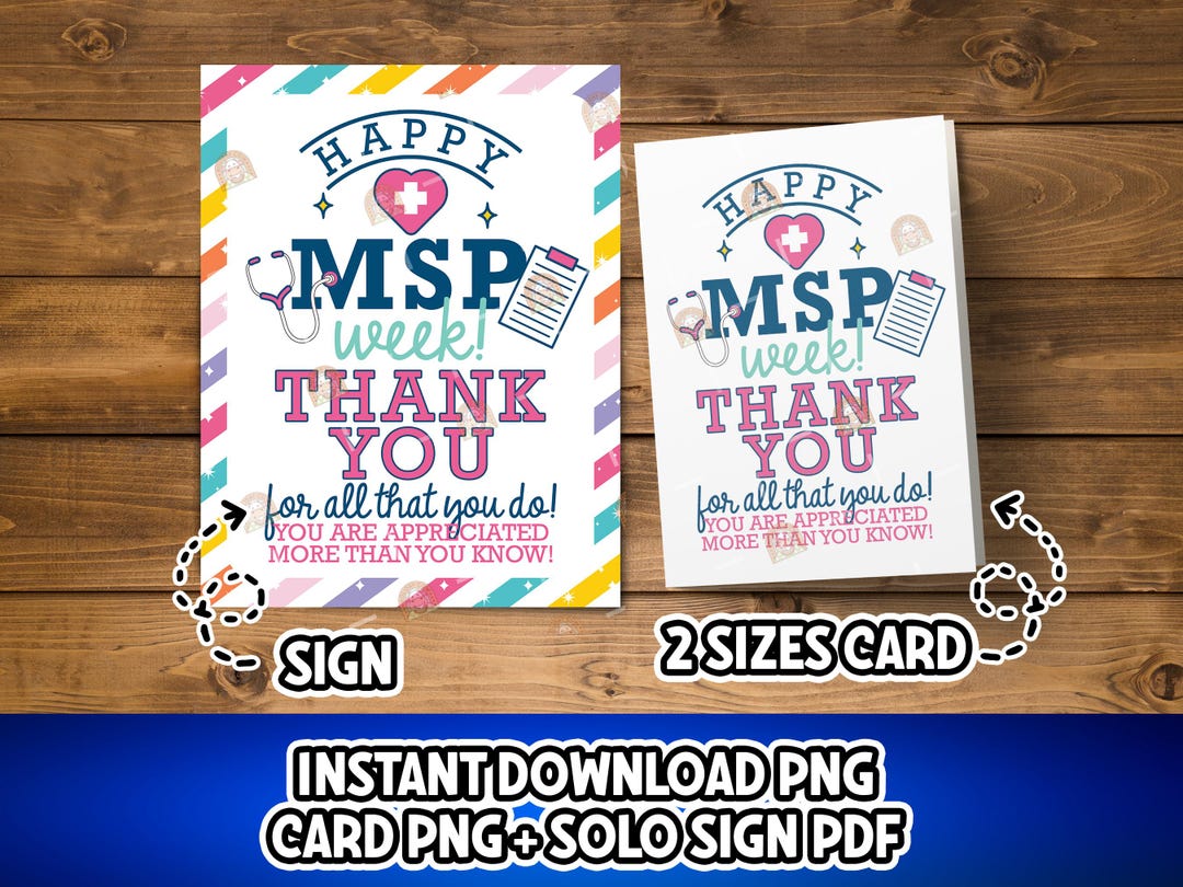 MSP Week Sign, Printable MSP Week Card, Medical Staff Services Week ...