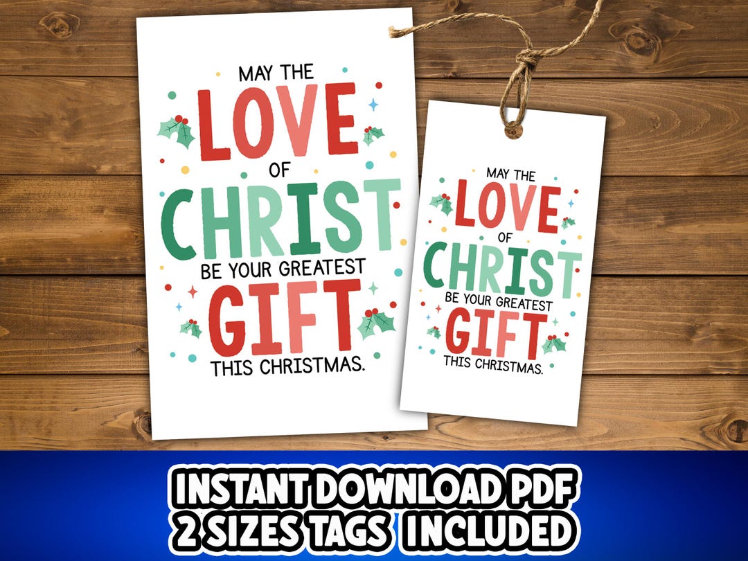 Religious Christmas Gift Tag, Printable Christ Gift Tag, Christian Gift ...