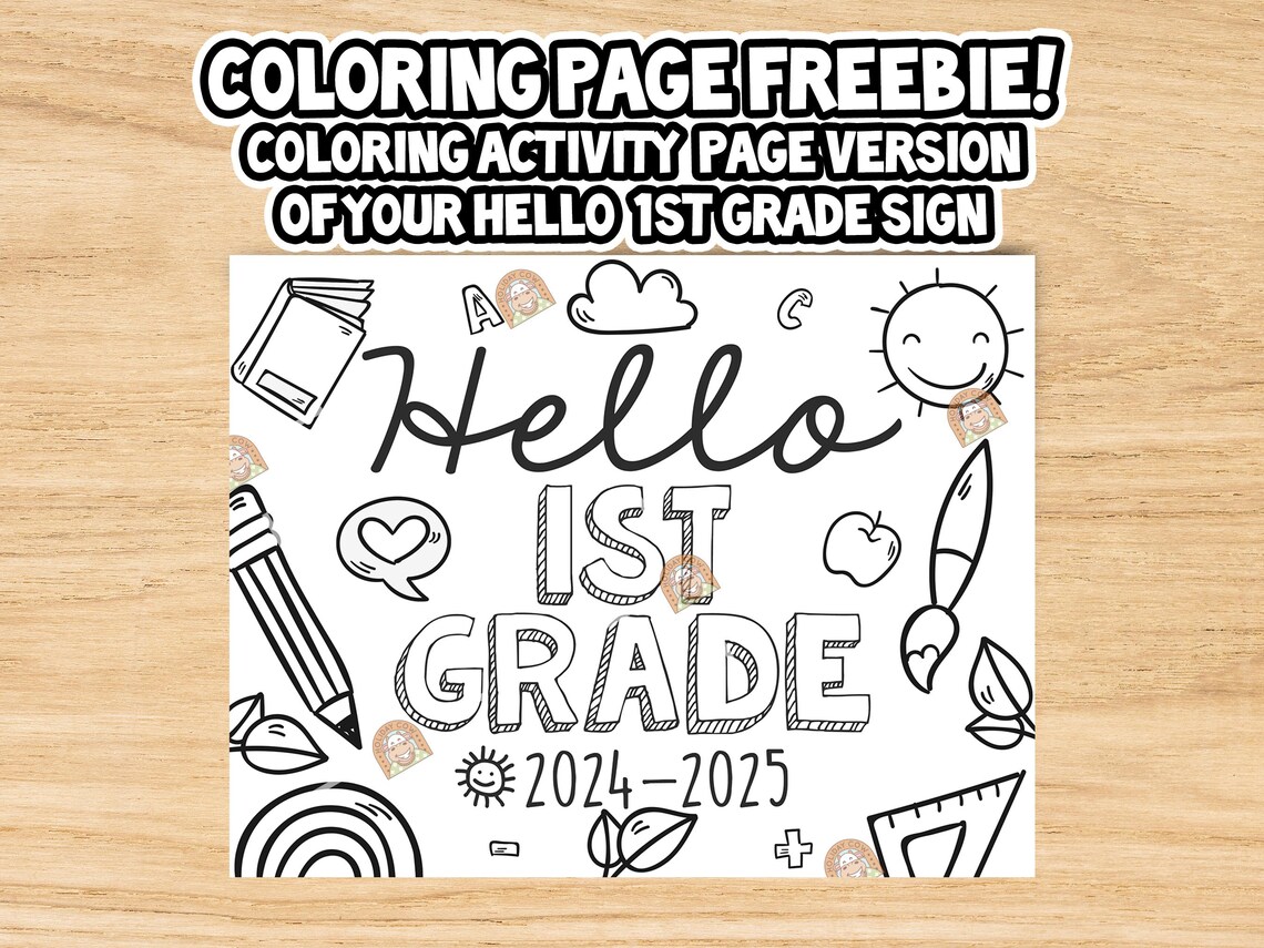 First Day of 1st Grade Sign, First Day of School Sign Printable, Back ...