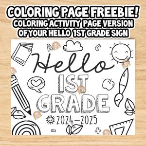 First Day of 1st Grade Sign, First Day of School Sign Printable, Back ...