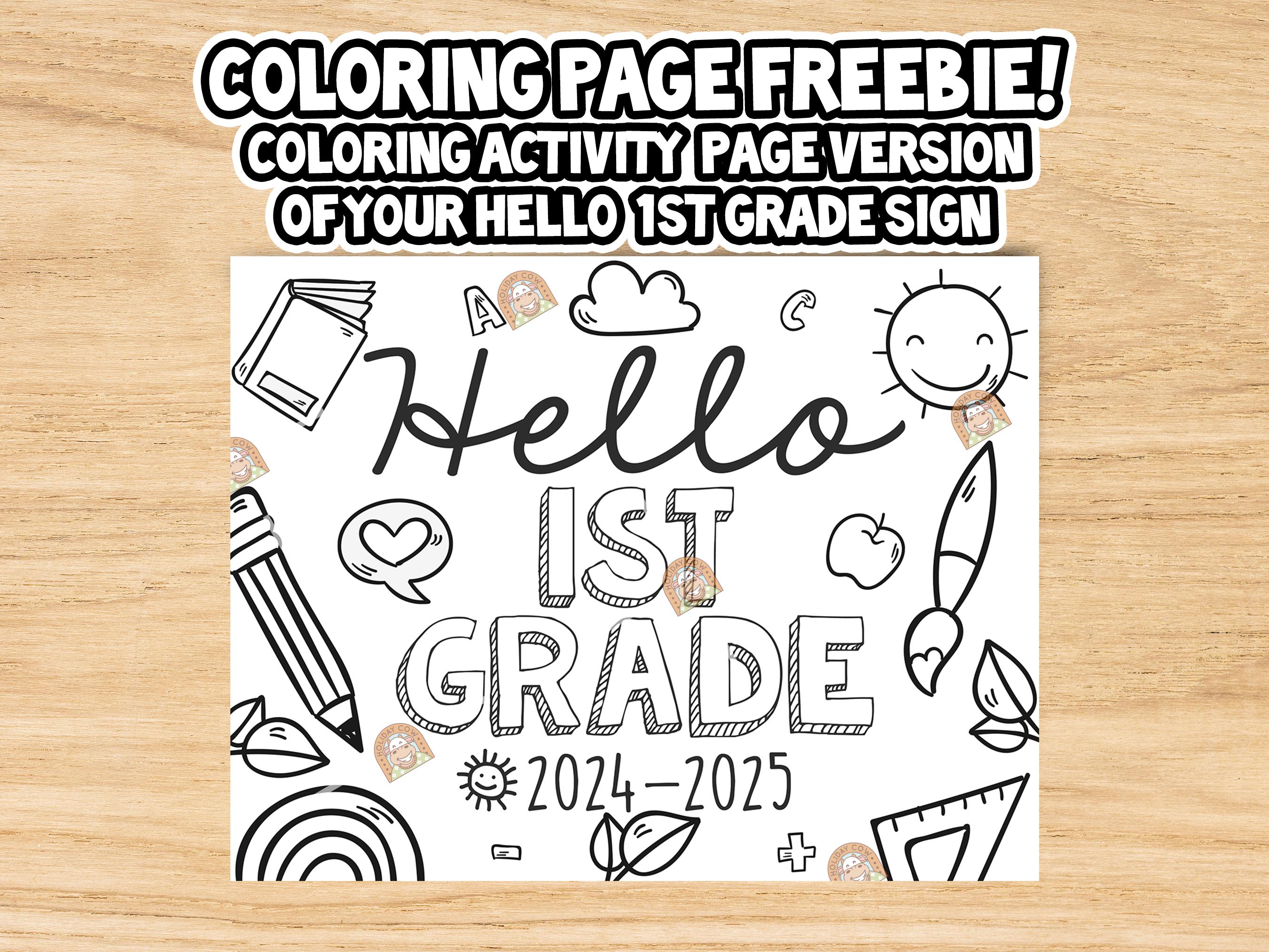 First Day of 1st Grade Sign, First Day of School Sign Printable, Back ...