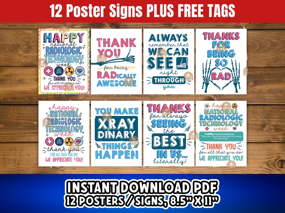 Radiologic Tech Gift, National Radiologic Technology Week Signs ...