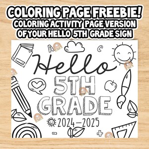 First Day of 5th Grade Sign, First Day of School Sign Printable, Back ...