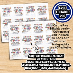 World Teachers Day Tag Printable, Teacher Appreciation Tag, Teacher ...