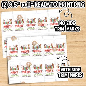 Christmas Labels Printable, Parents Thank You Gift Tag, PTA Holiday ...