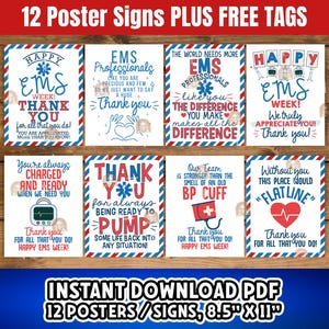 EMS Week Signs Printable, EMS Week Decor, EMS Appreciation Poster ...