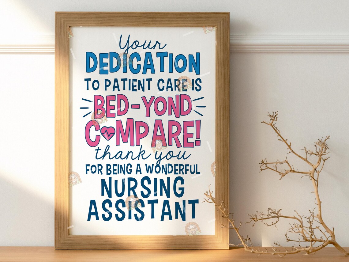 Nursing Assistant Gift, Printable CNA Week Card, CNA Week Sign, Thank ...