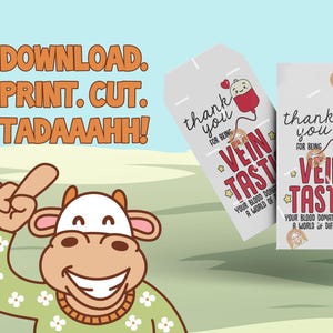 Blood Donors Gift Tag, Printable Blood Donor Month Tags, Thank You ...