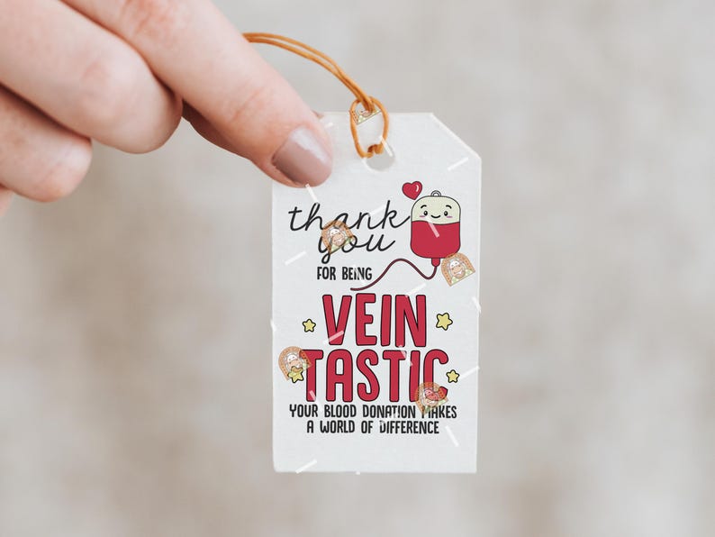 Blood Donors Gift Tag, Printable Blood Donor Month Tags, Thank You ...
