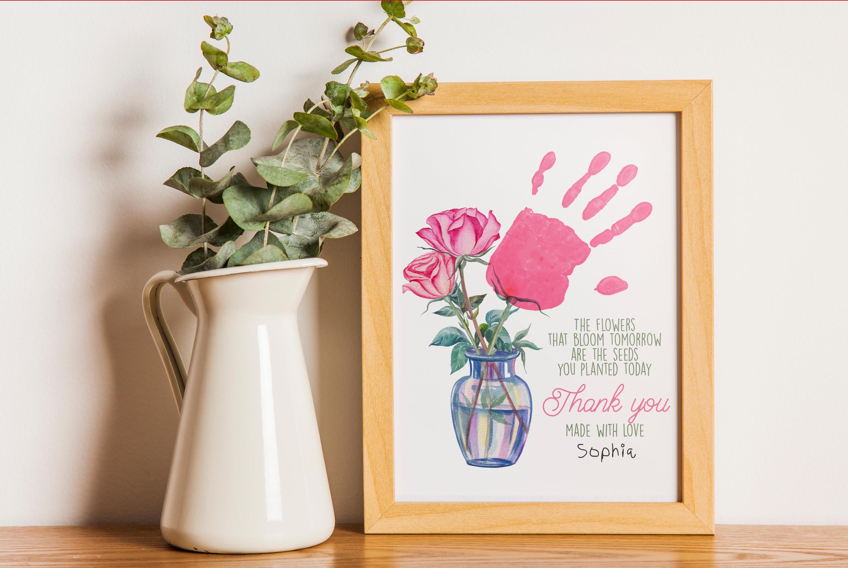 Teacher Appreciation Gift Kids Handprint Art, Printable DIY Gift From ...