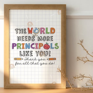 Principal Appreciation Card, School Principal Gift Printable , National ...