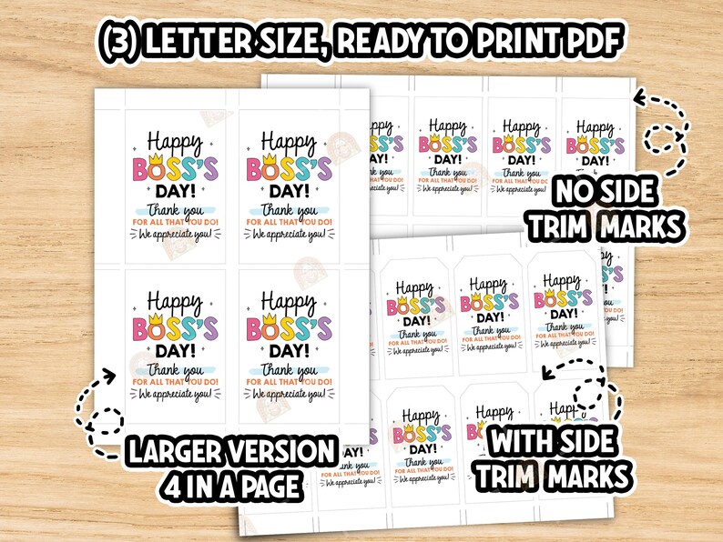 Boss Day Gift Tag, Boss Day Printable Tag for Boss Day, Boss Thank You ...