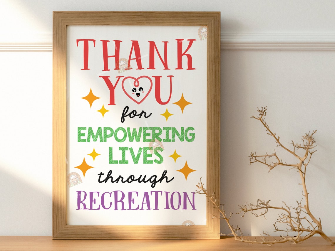 Recreational Therapists Card Printable, National Therapeutic Recreation ...