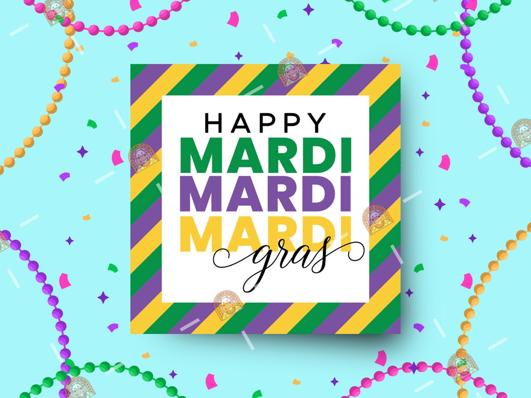 INSTANT DOWNLOAD Mardi Gras Favor Tags, Printable Mardi Gras Tags ...