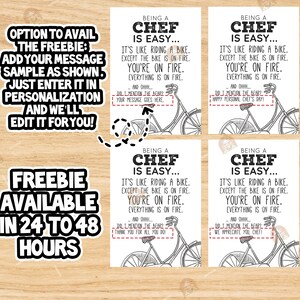Funny Chef Card Printable, Personal Chef's Day Gift, Chef Appreciation ...