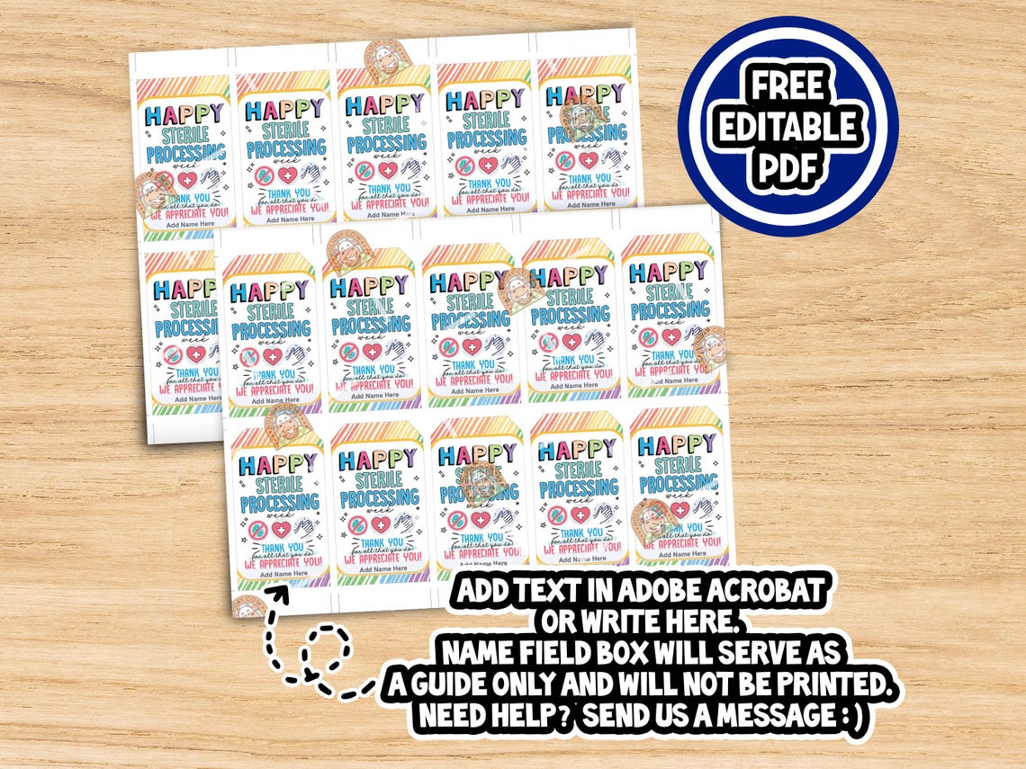 Sterile Processing Week Printable Tags , Sterile Processing Tech Gift ...
