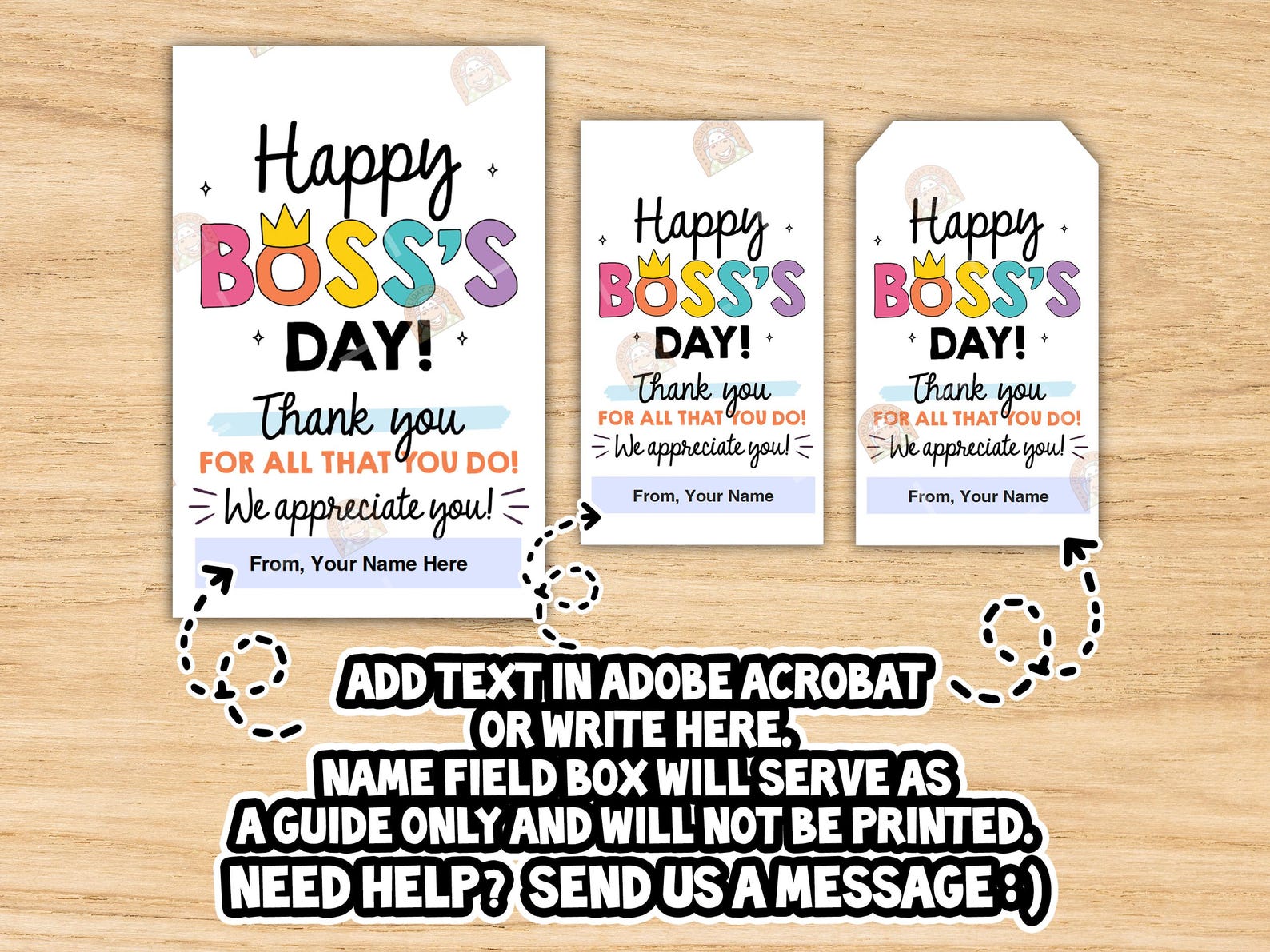 Boss Day Gift Tag, Boss Day Printable Tag for Boss Day, Boss Thank You ...