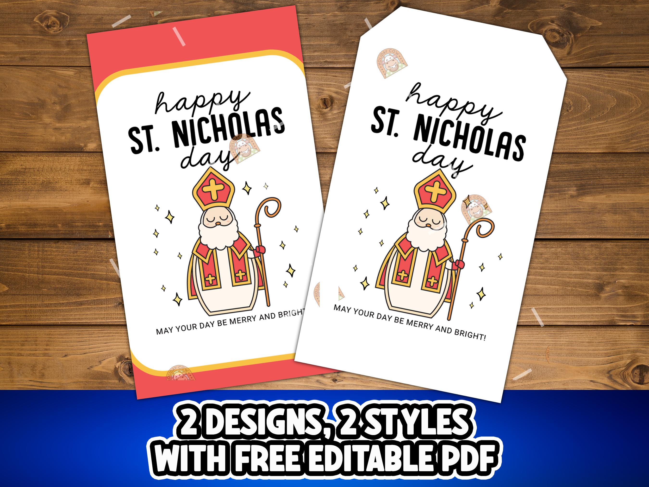 St Nicholas Day Printable Tags, Saint Nicholas Day Tags, St. Nicholas ...