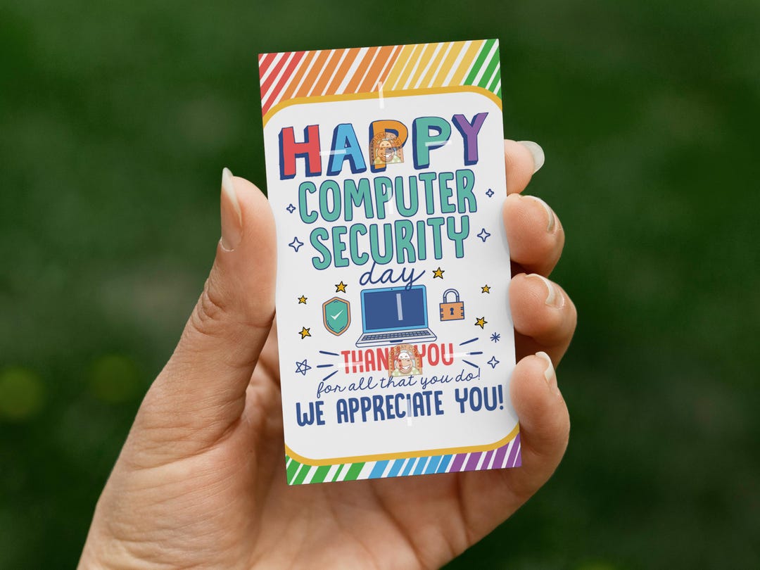 Computer Security Day Tag Printable, IT Cybersecurity Analysts Gift Tag ...