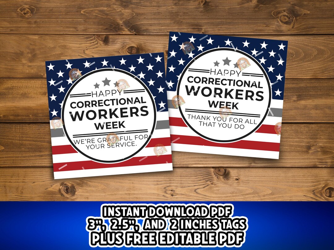 Printable Correctional Workers Week Gift Tags, Correctional Workers ...