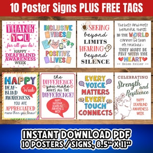 Deafblind Awareness Week Signs Printable Bundle, Helen Keller Deaf ...