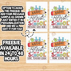 Personalized First Day of School Card Printable, Welcome Back to School ...