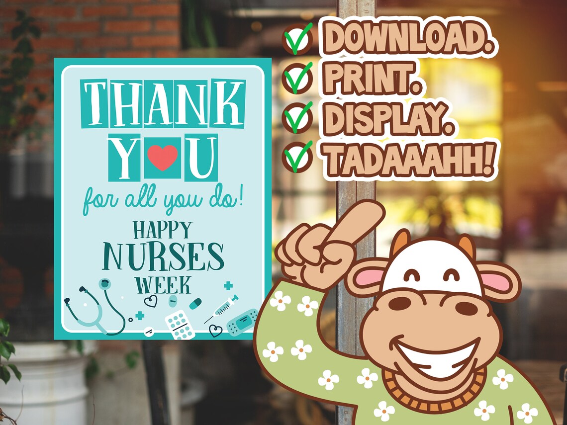 Nurses Week Signs Bundle, Printable National Nurses Week Poster, Nurse ...