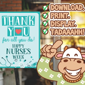 Nurses Week Signs Bundle, Printable National Nurses Week Poster, Nurse ...