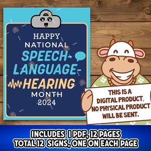 National Speech Language Hearing Month Signs Printable, Speech Language ...