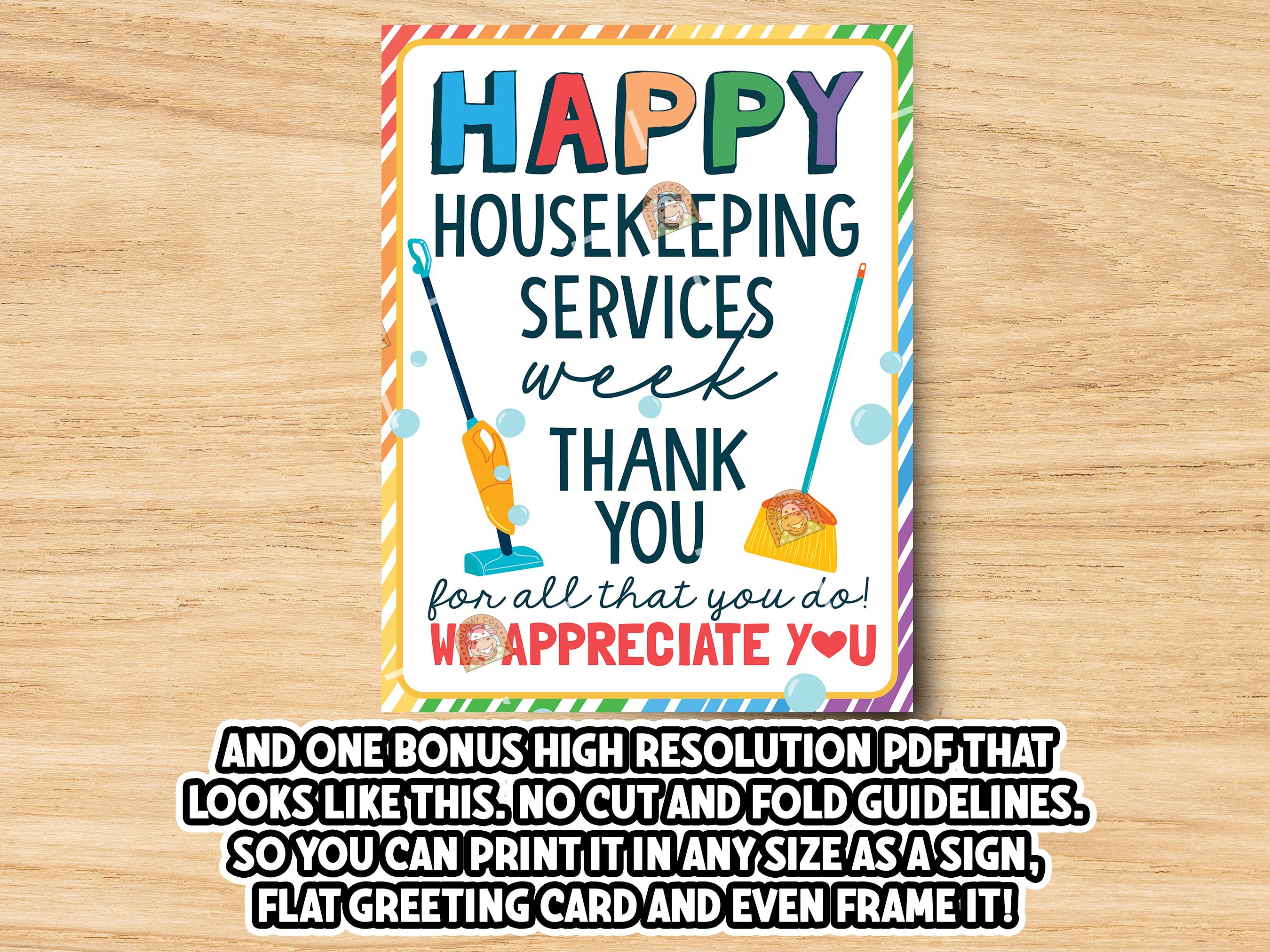 Housekeeping Week Card Printable, Housekeeping Appreciation Week Gift ...