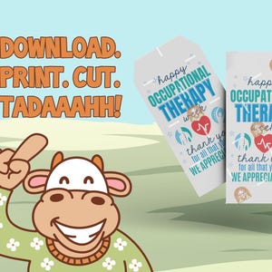 Occupational Therapy Tags Card Printable, Occupational Therapists Gift ...