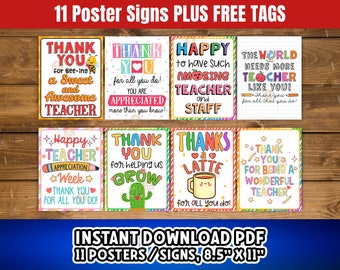 Printable Teacher Appreciation Sign, Thank You Sign Teacher Gift ...