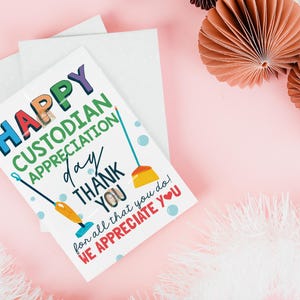 Custodian Day Card Printable, Custodian Appreciation Gift, Thank You ...