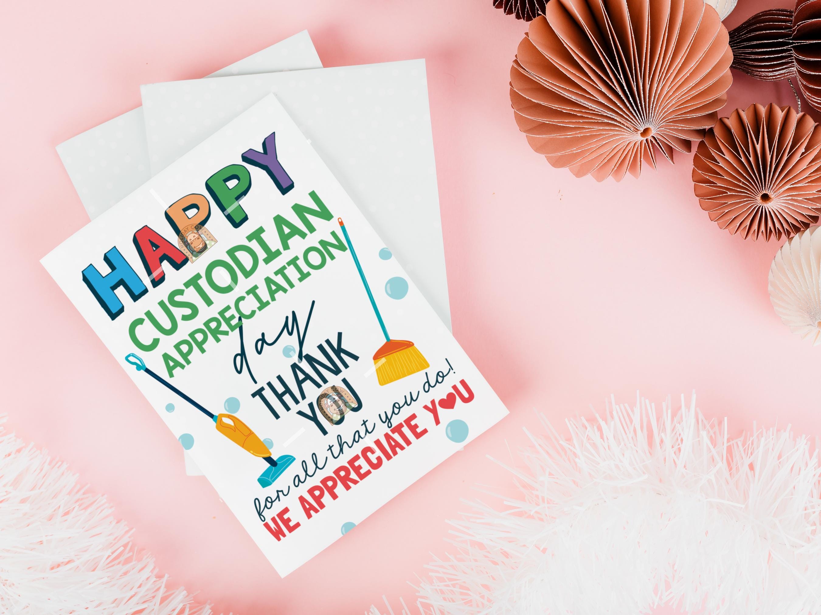 Custodian Day Card Printable, Custodian Appreciation Gift, Thank You ...