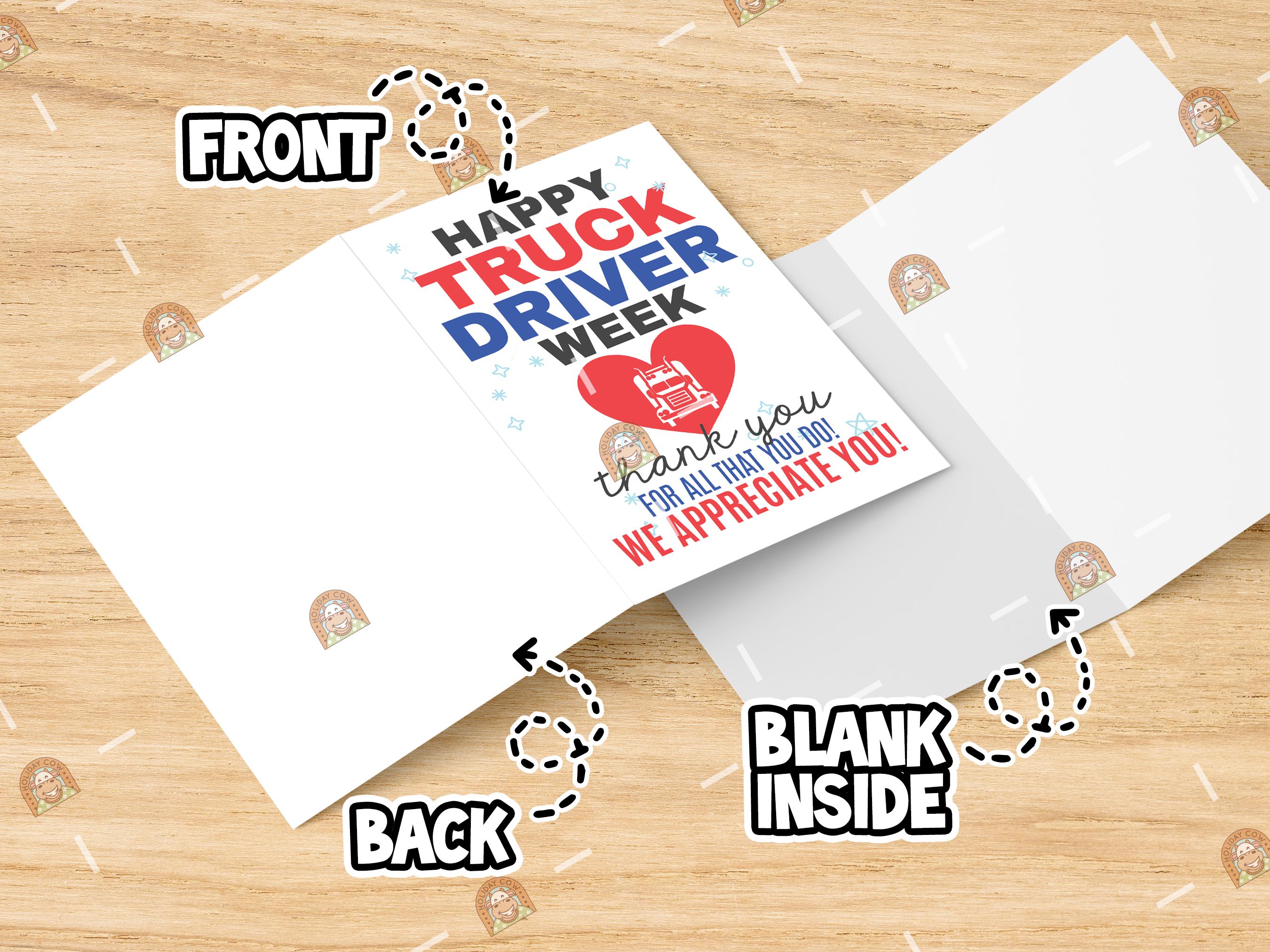 Truck Driver Appreciation Week Card Printable, Truck Driver ...