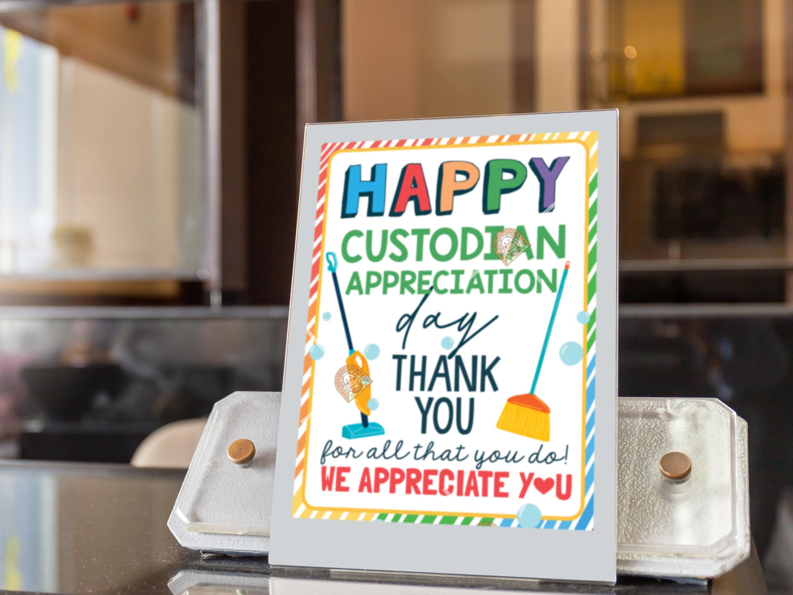 Custodian Day Card Printable, Custodian Appreciation Gift, Thank You ...