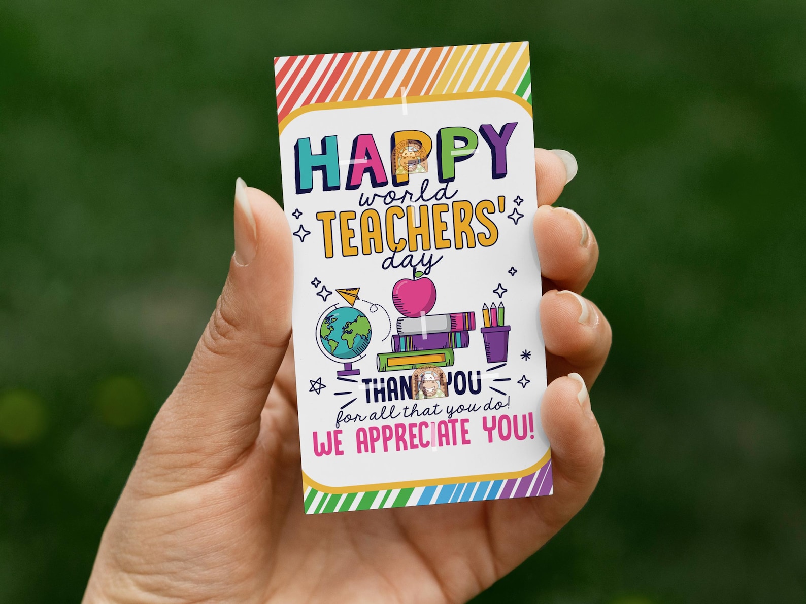 World Teachers Day Gift Tag Printable, World Teacher Day Tag, Happy ...